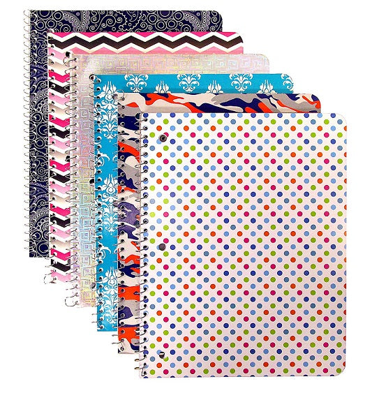 6 Bazic Notebook 10½"x8" 140 Sheets Multicolored - Northland Wholesale